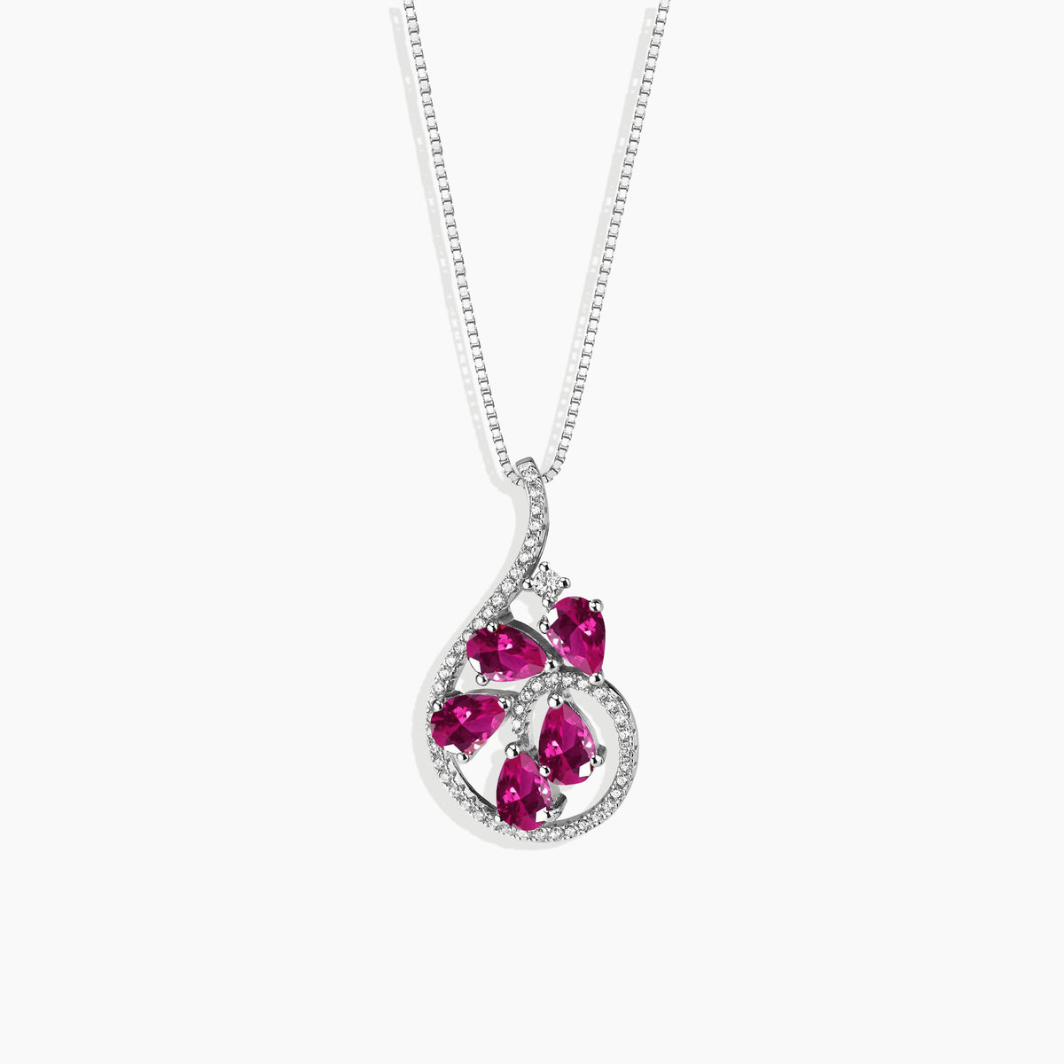 Sterling Silver Ruby Dewdrop Necklace - Timeless Elegance, Radiant Beauty – Irosk Australia