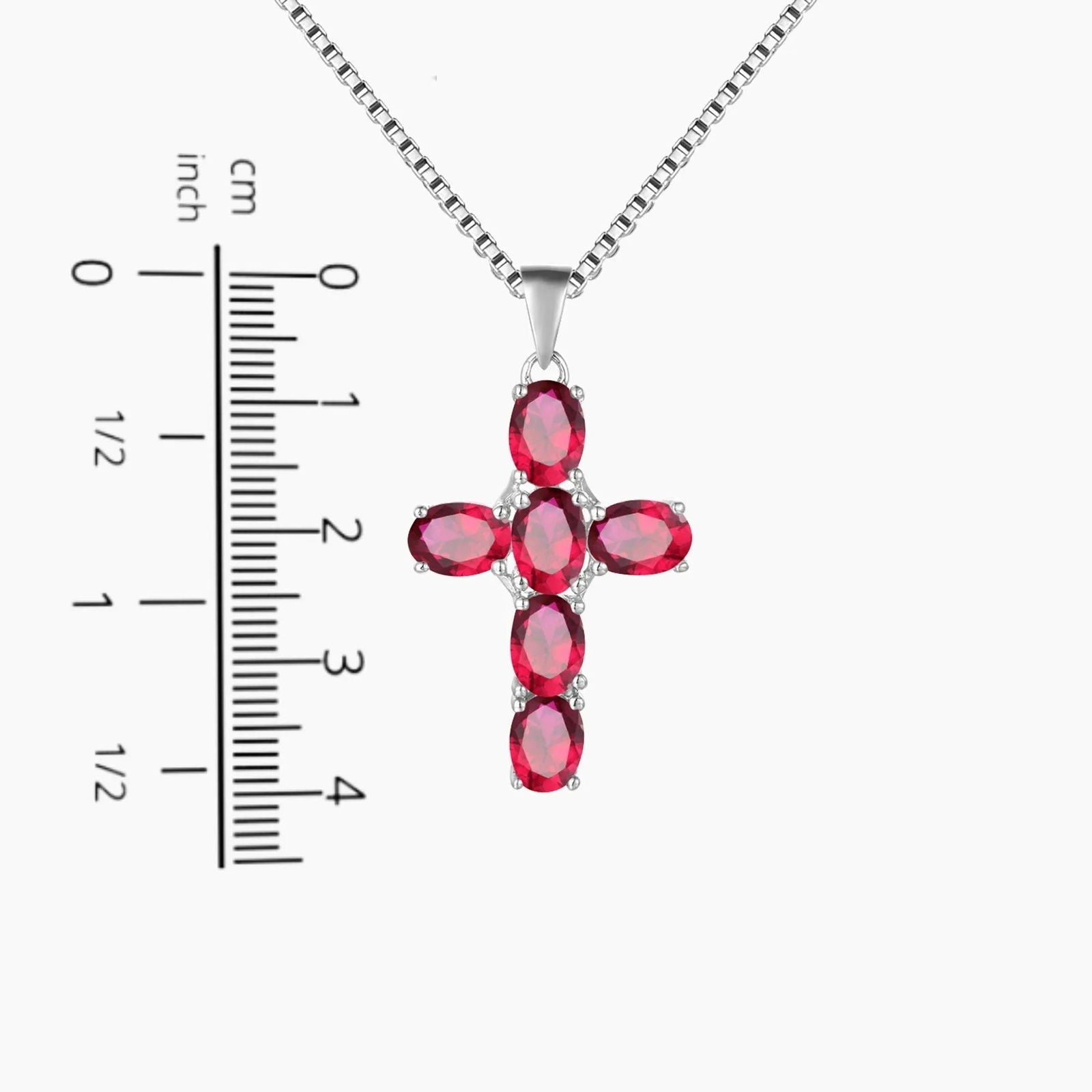 Cross Ruby Pendant Necklace | 925 Sterling Silver Jewelry | July ...