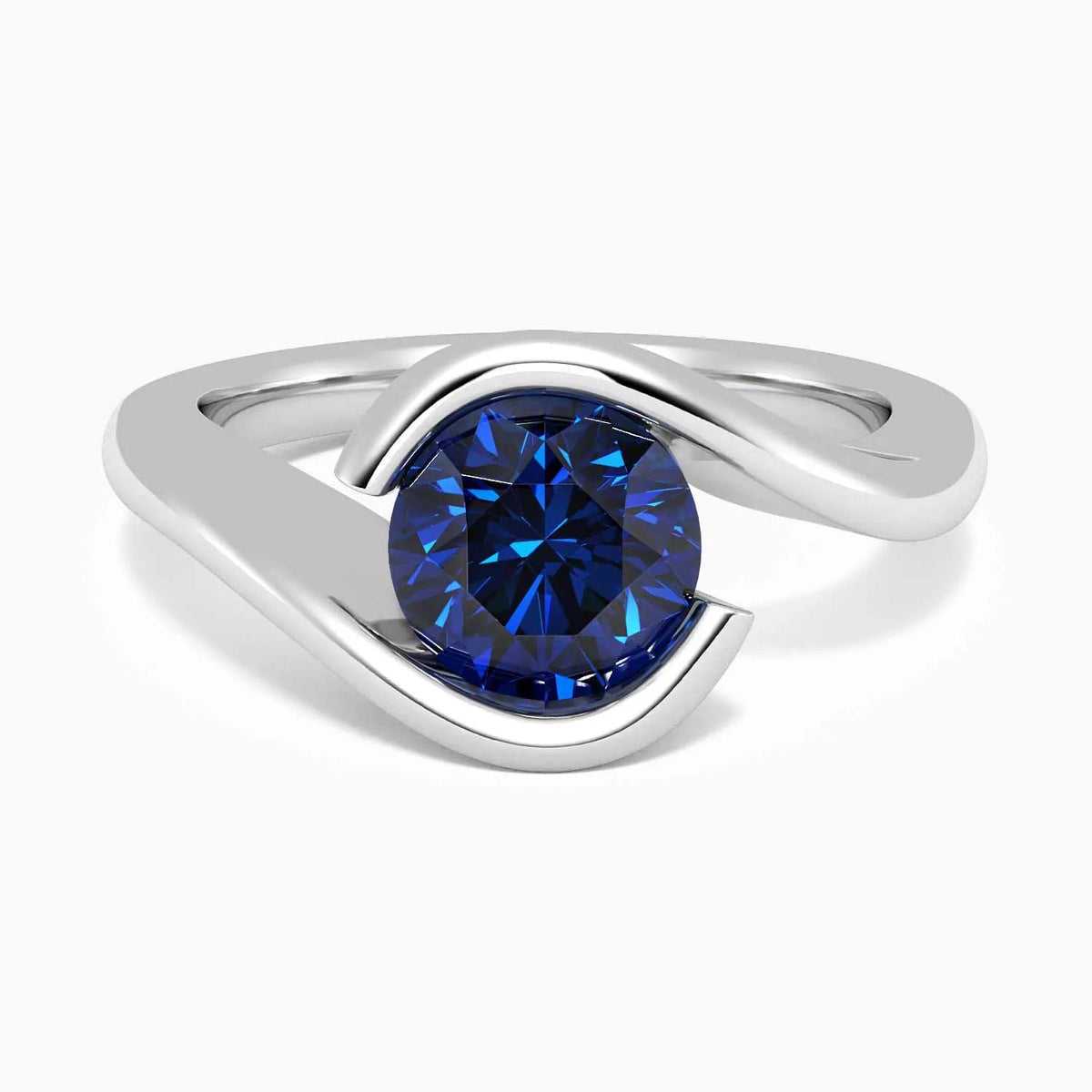 Semi Bezel Set Sapphire Ring in 925 Silver | Elegant Sapphire Ring ...